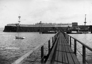 HMS Terrible is seen from Priory Road after taking up residence at ...